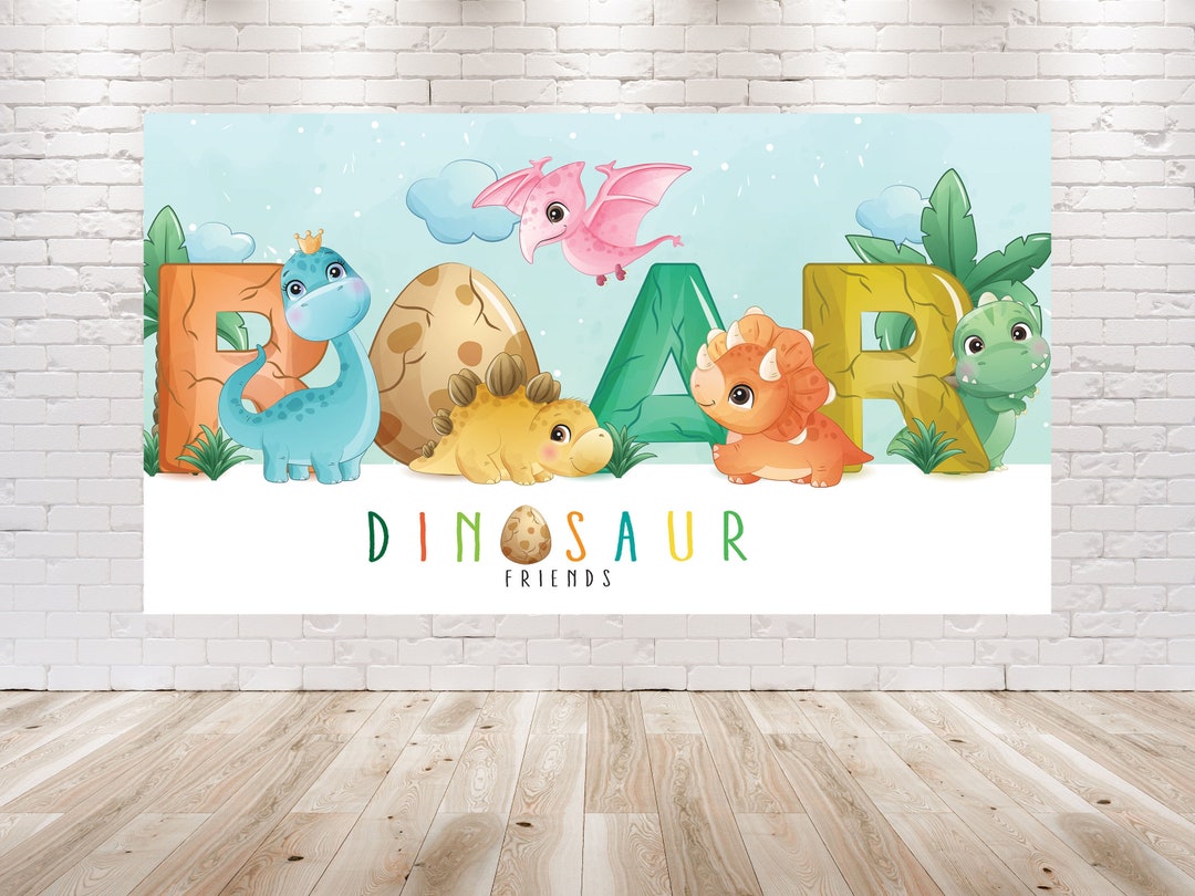 5x3ft Dino Roar Backdrop for Birthday | Baby Shower Party Decorations ...