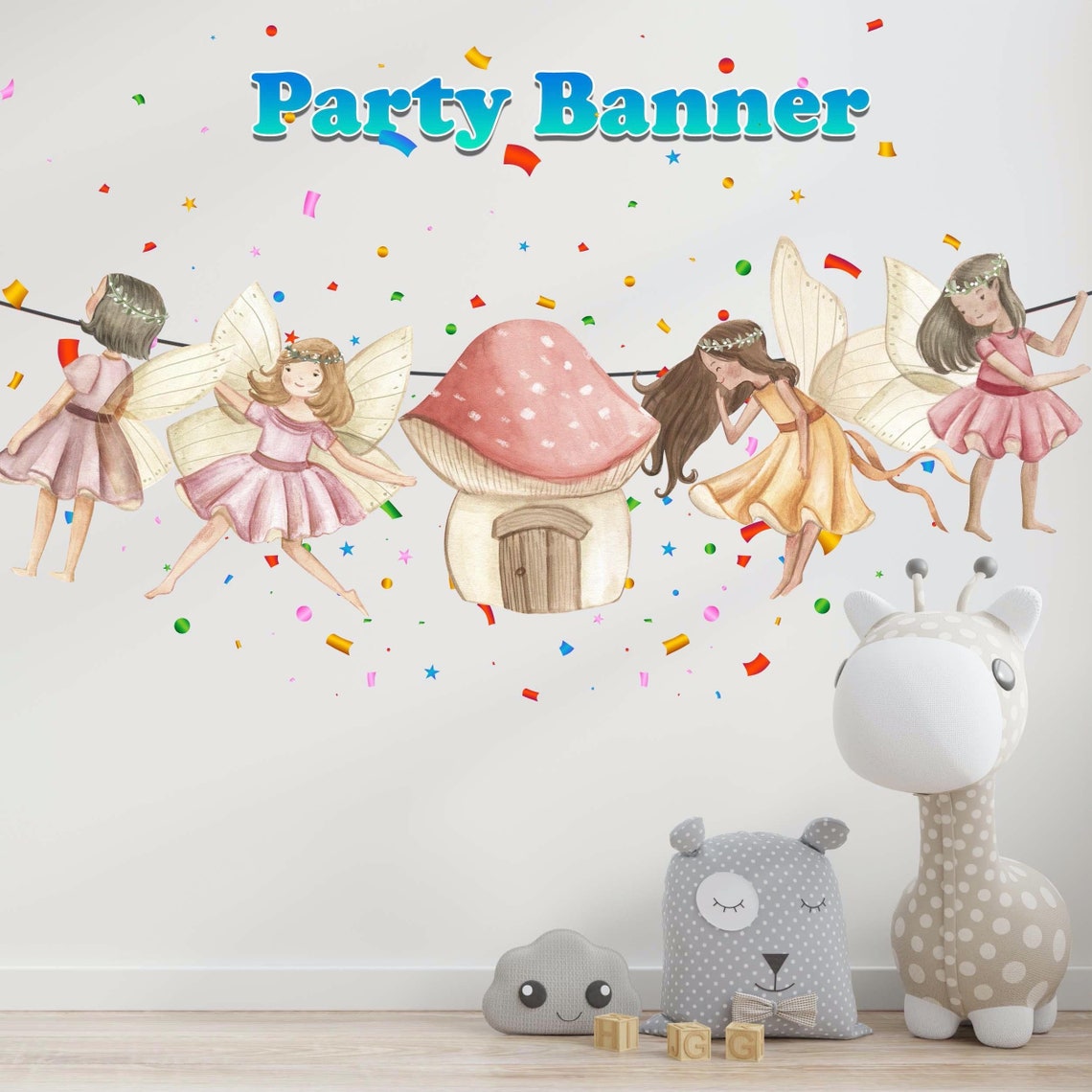 Fairy Birthday Banner Cute Fairies 1st Birthday Party Supplies - Etsy