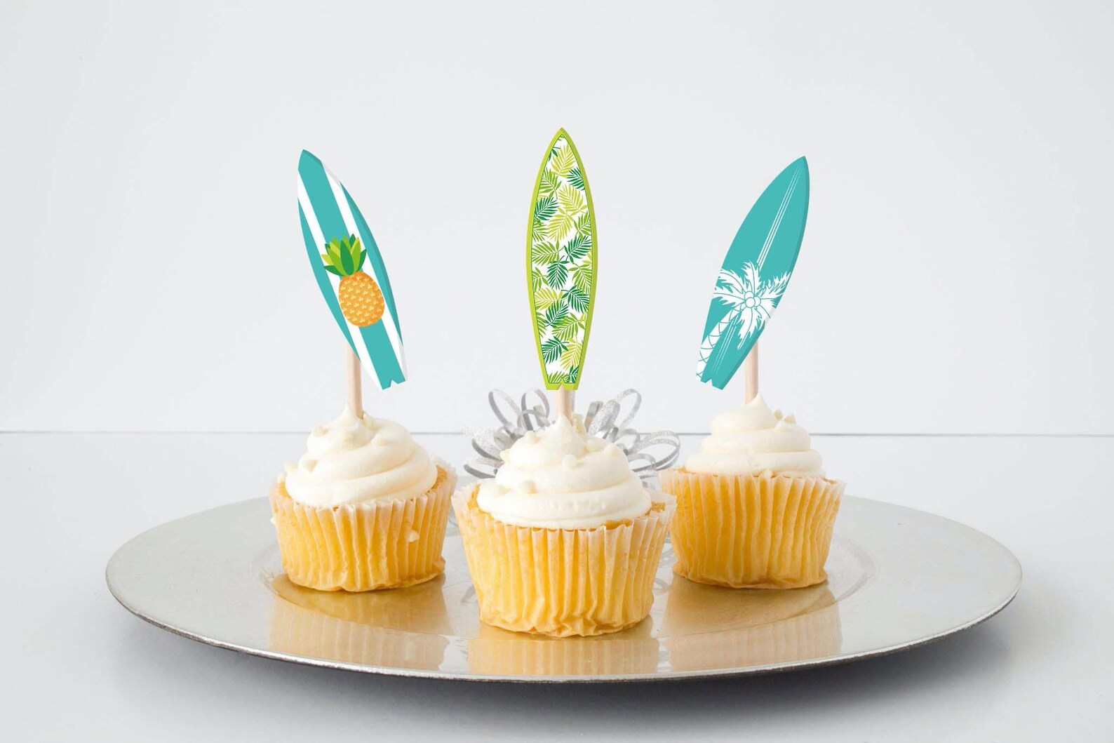 Surf Boards Cupcake Toppers Surfboards Party Supplies for - Etsy