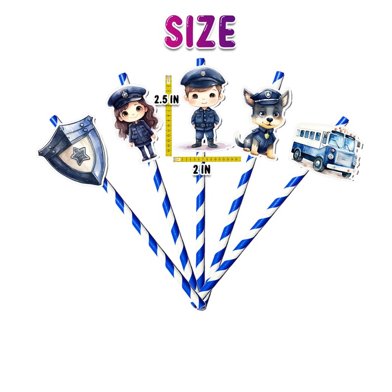 Police Theme Straws Set 10pcs - Etsy