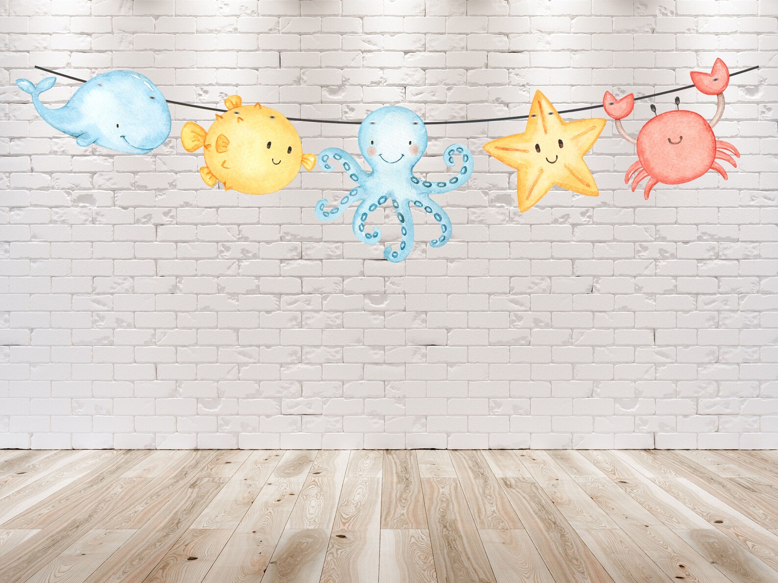 Under the Sea Birthday Banner Cute Watercolor Ocean Party - Etsy