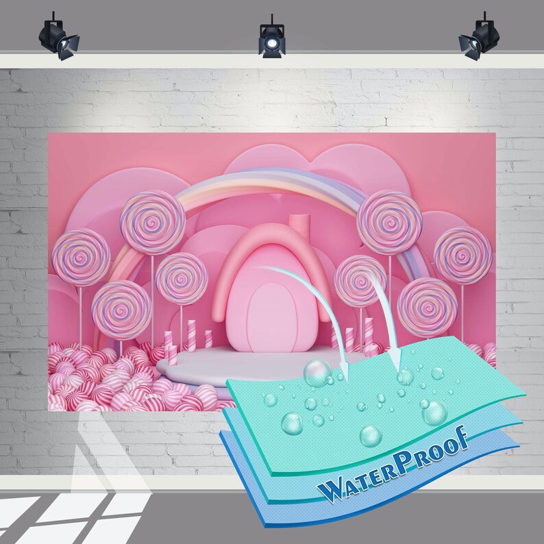 5x3ft Pink Lollipop Backdrop for Birthday Party Decoration. - Etsy