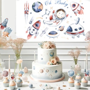 10 Pcs Space Cupcake Toppers - Galactic Cake Decorations for Cosmic ...