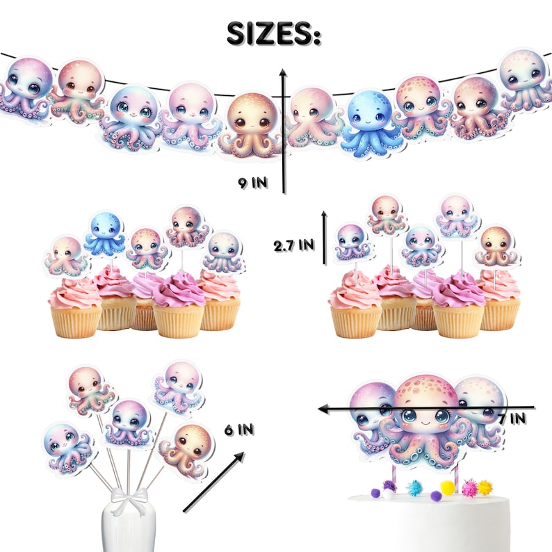 Octopus Party Decor Set - Underwater Fun for Birthdays & Baby Showers ...