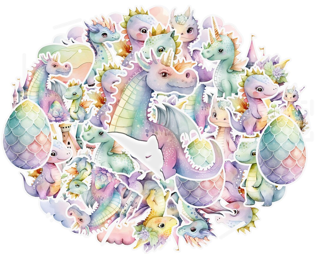 25 Pcs Pink Dragon Stickers - Enchanting Accents for Girls' Birthday or ...