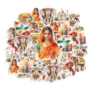 India Culture Stickers Set - 20pcs - Etsy