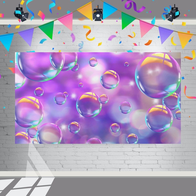 5x3ft Purple Bubbles Backdrop for Birthday and Etc Party - Etsy