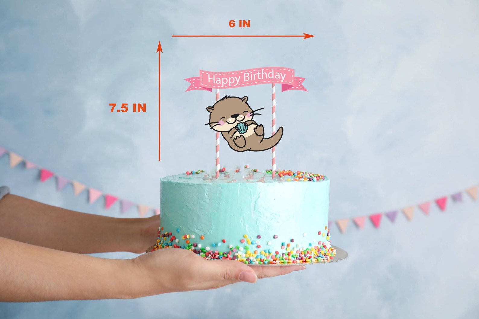 Otter Cake Topper for Kids Cute Sea Otters Birthday Party - Etsy