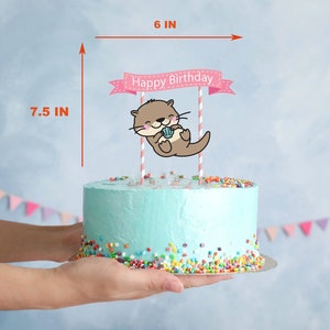 Otter Cake Topper for Kids | Cute Sea Otters Birthday Party Supplies ...
