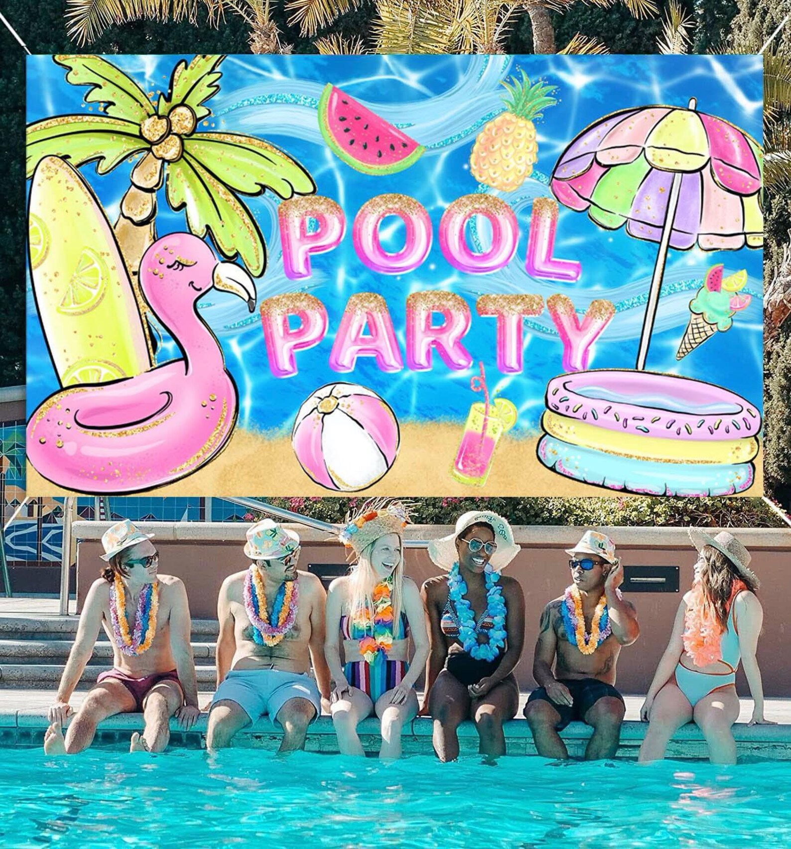 5x3ft Pool Party Backdrop for Birthday Party Decoration. - Etsy