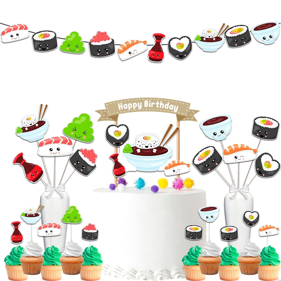 Sushi Birthday Party Decoration Set! Great Bundle for Sushi Theme for ...