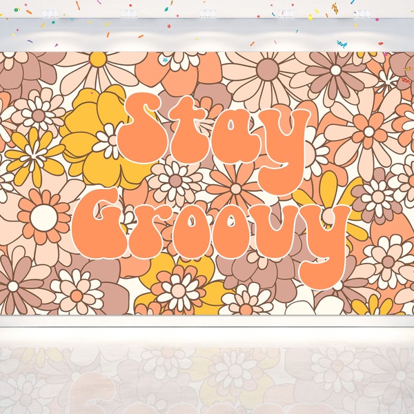 Groovy Birthday Background - Etsy