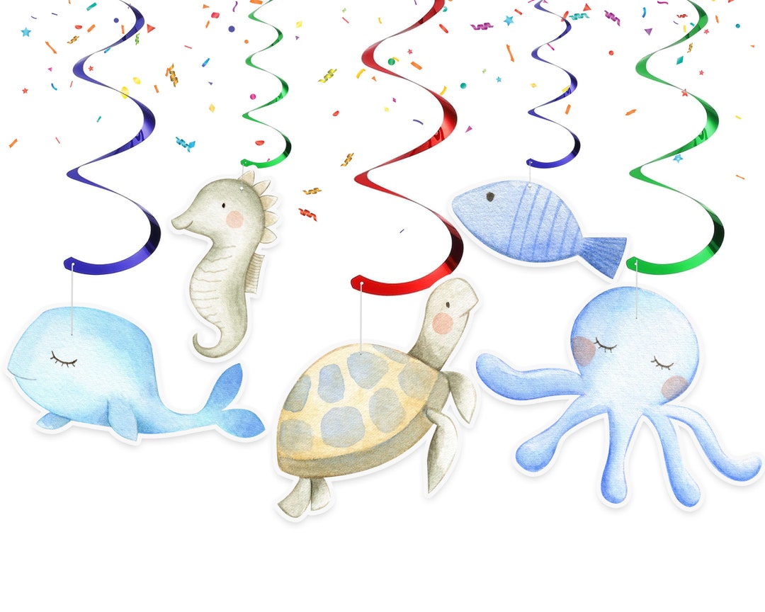 Under the Sea Streamers for Kids | Ocean Swirls | Fish Hanging Ceiling ...