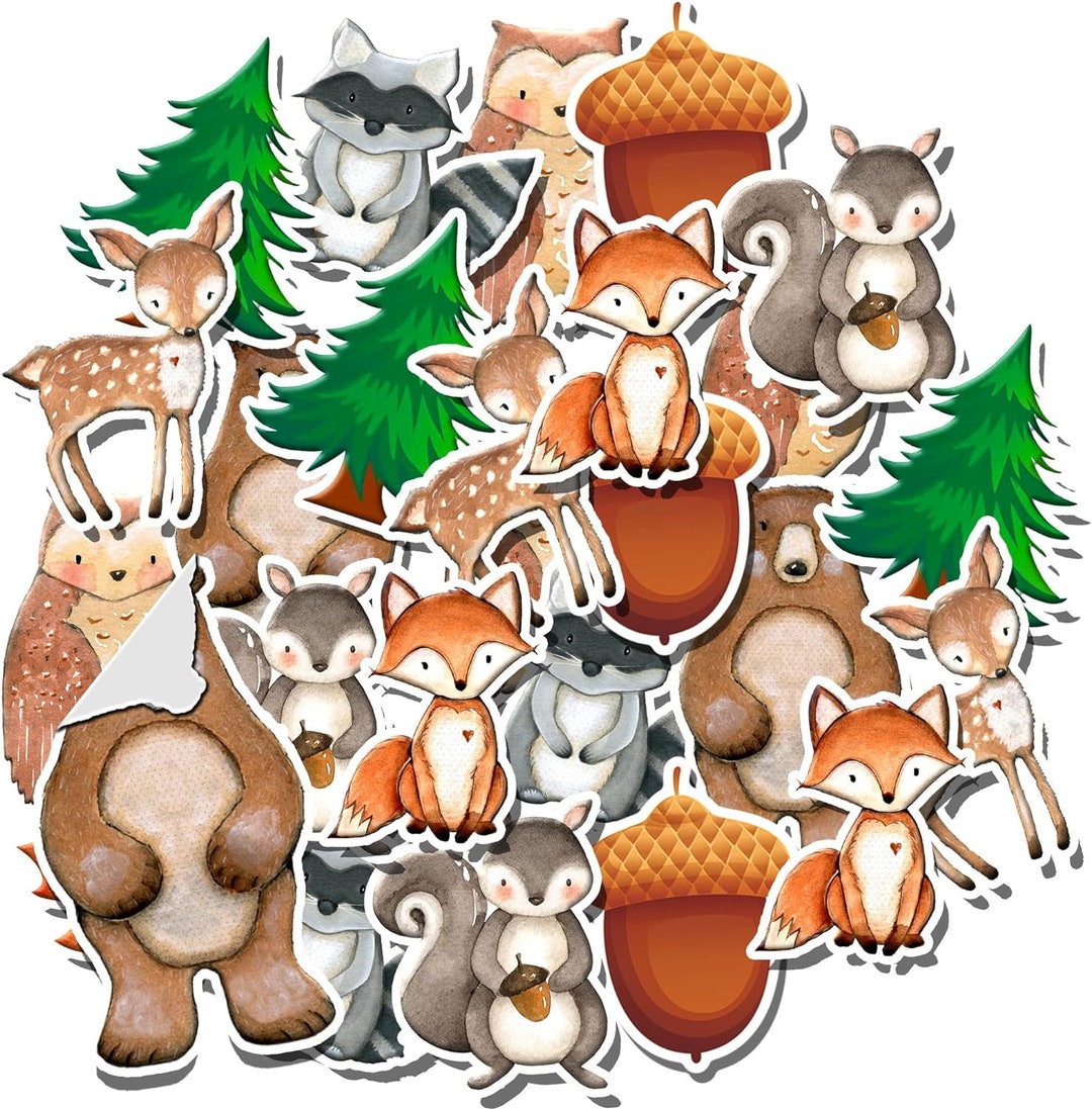 Woodland Animals Stickers, Wildlife Decals, Case, Phone, Laptop ...