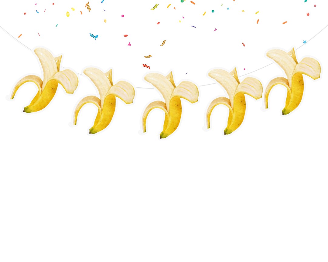 Banana Birthday Banner Cute Watercolor Banana Party Supplies Baby ...
