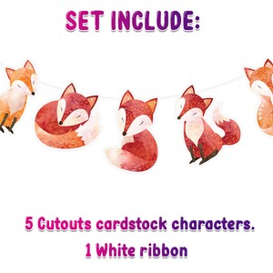 Boho Fox Birthday Decorations Banner Boho Woodland Foxes Party Supplies ...