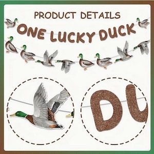 One Lucky Duck - Decorative Hanging Banner With Flying Ducks for ...