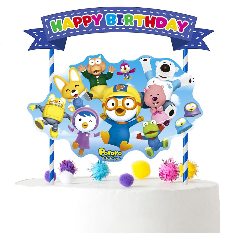 Pororo the Little Penguin Cake Topper Cartoon Penguin Party - Etsy