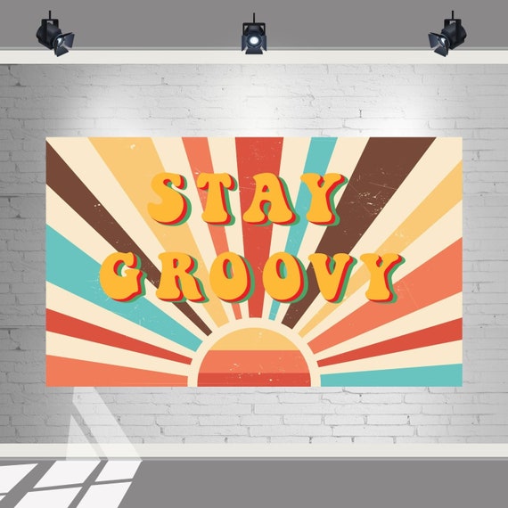 5x3ft Stay Groovy Baby Shower Backdrop Party Decoration. Retro - Etsy