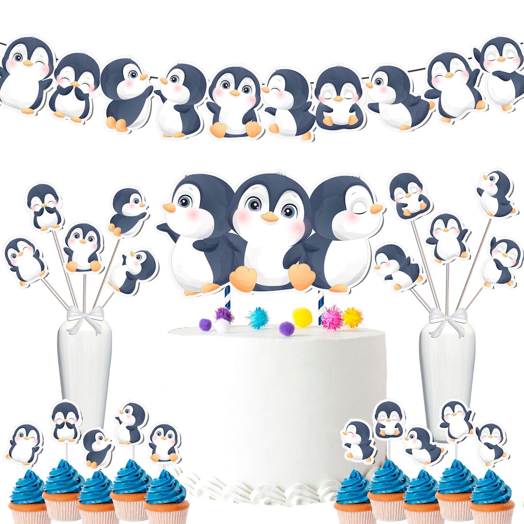 Penguin Party Decor Set - Charming and Playful for Birthdays & Baby ...
