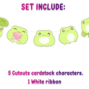 Cute Kawaii Frogs Birthday Banner Baby Frog Theme Party Supplies ...