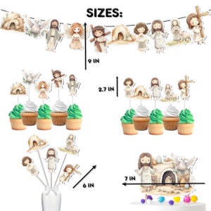 Jesus Easter Party Decoration Set - Includes Cake Topper, Cupcake ...