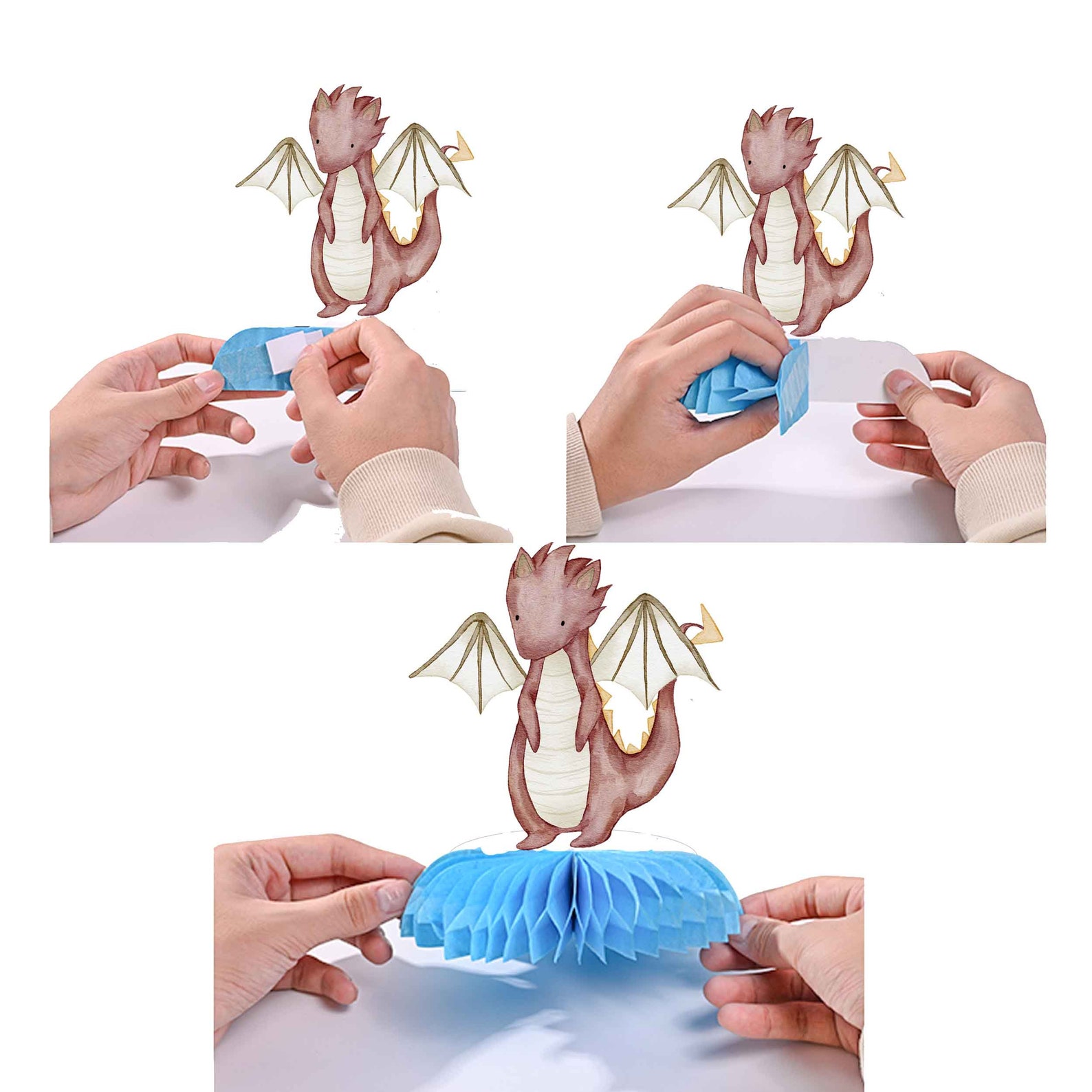 Dragons 5 Pcs Table Honeycombs Centerpiece Mythical Party Decorations ...