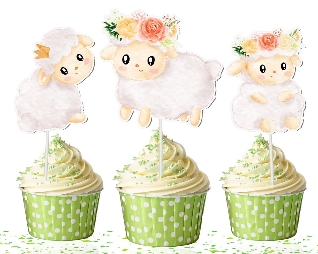 10 Pcs Sheep Cupcake Toppers - Adorable Sheep Cake Decorations for ...