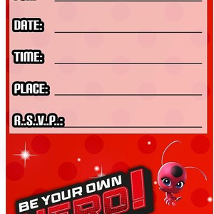 10 Miraculous Ladybug Invitation Cards Invite the Magic of Ladybug to ...