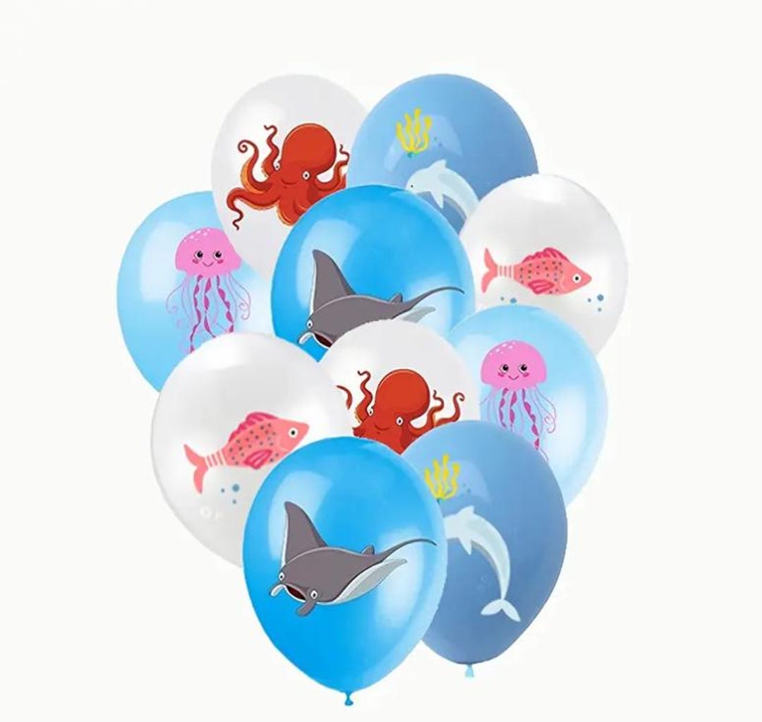 Ocean Party Balloons Sea Creature Decorations, 50 Piece Set With ...