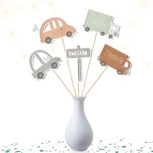 Car Themed Table Centerpieces – 5 Pcs Set | Kids Birthday Party ...