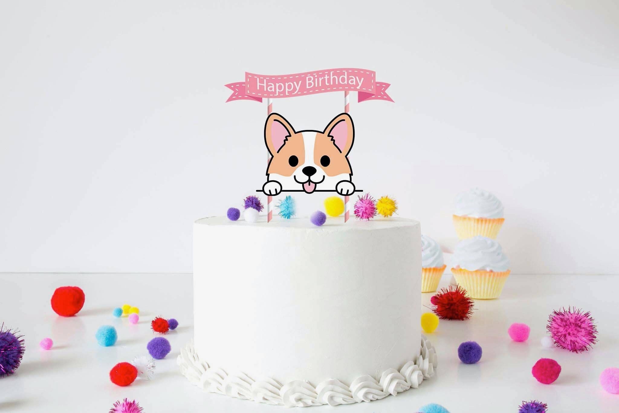 Kawaii Corgi Cake Topper for Kids cute Dog Birthday Party - Etsy