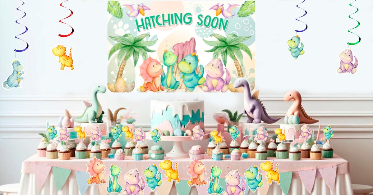 Dino Birthday Backdrop - Prehistoric Adventure Party Decor for ...