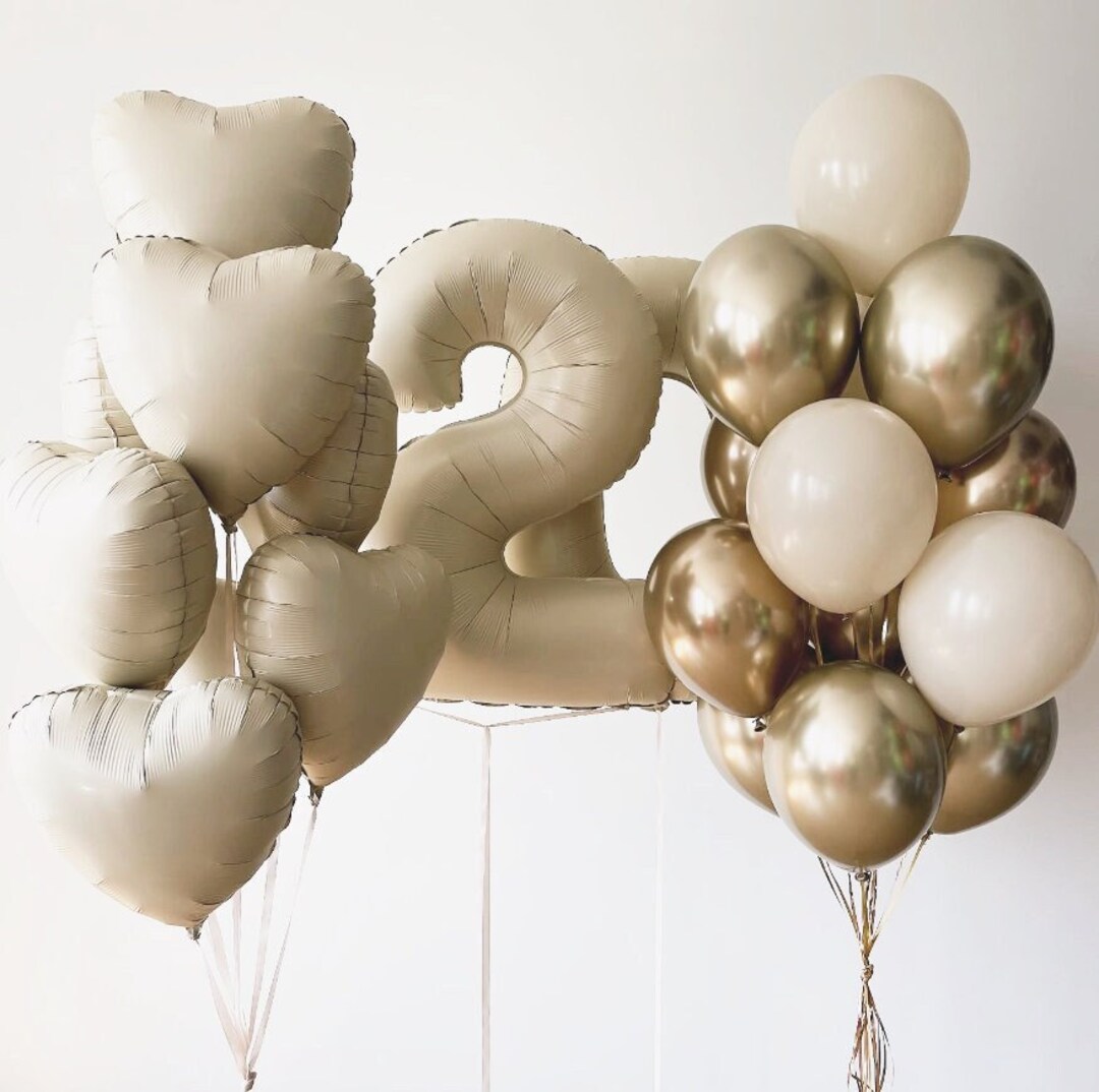 Luxurious Gold & Cream Balloon Set | Perfect for Birthdays and ...