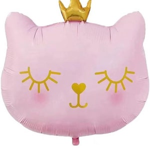 Regal Pink Cat Balloon Set - Whimsical Decor for Birthdays and Baby ...