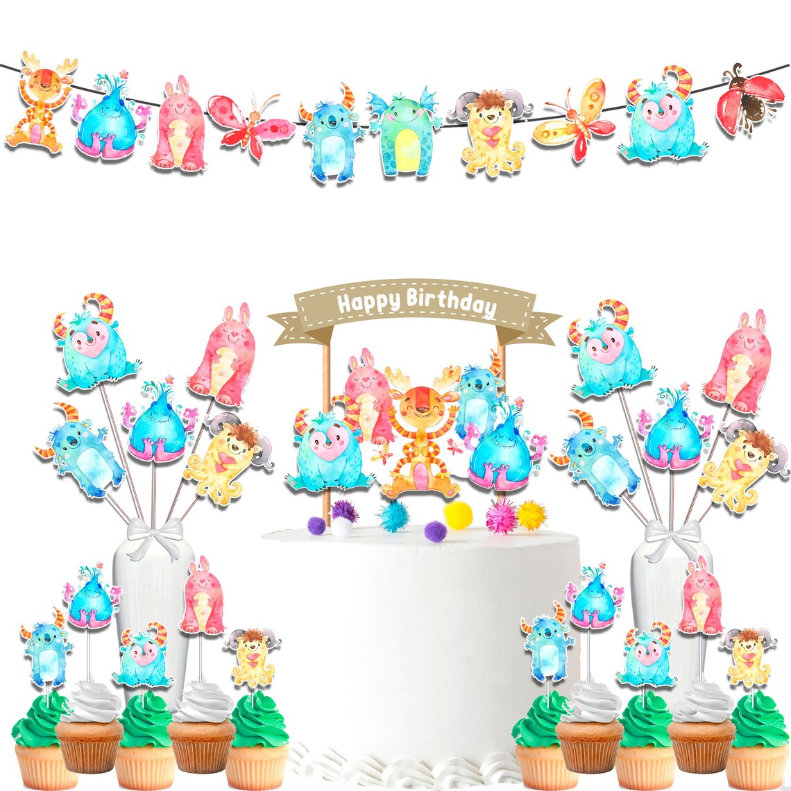 Monsters Birthday Party Decoration Set ! Great Bundle for Monster Theme ...