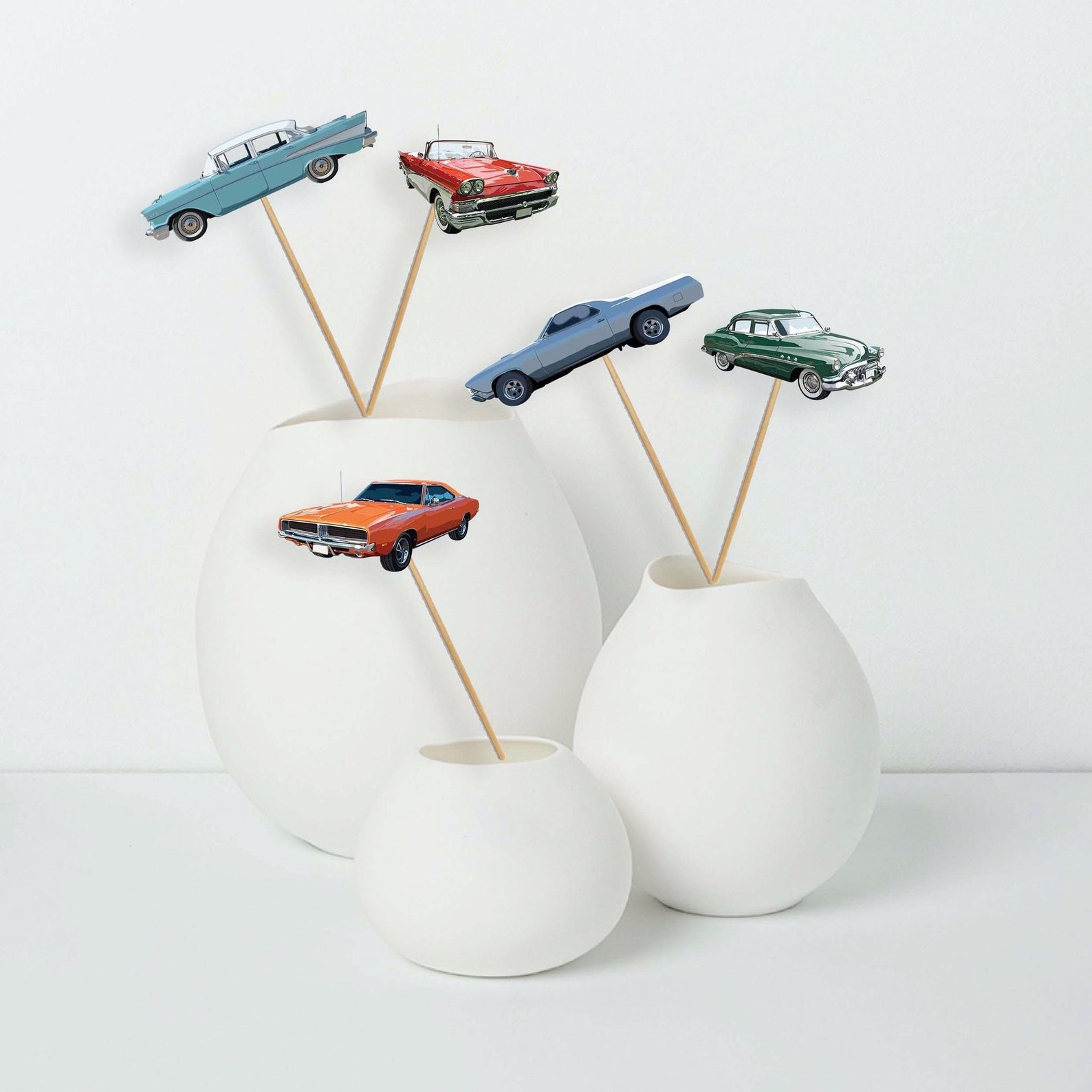 5 Pcs Large Vintage Classic Car Birthday Centerpieces - Etsy