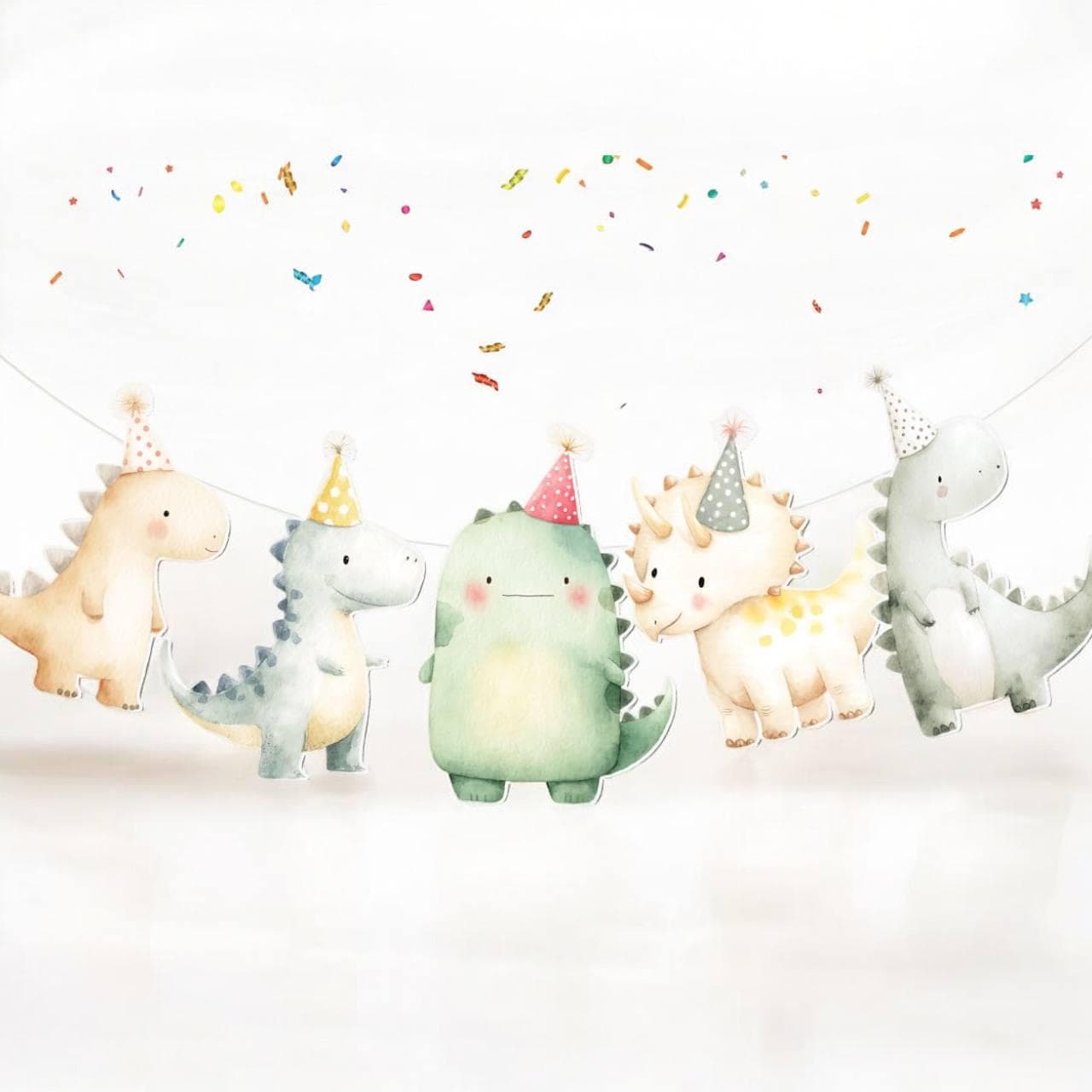 Dinosaur Party Banner – 5 PCS Cute Dino Garland With Party Hats ...