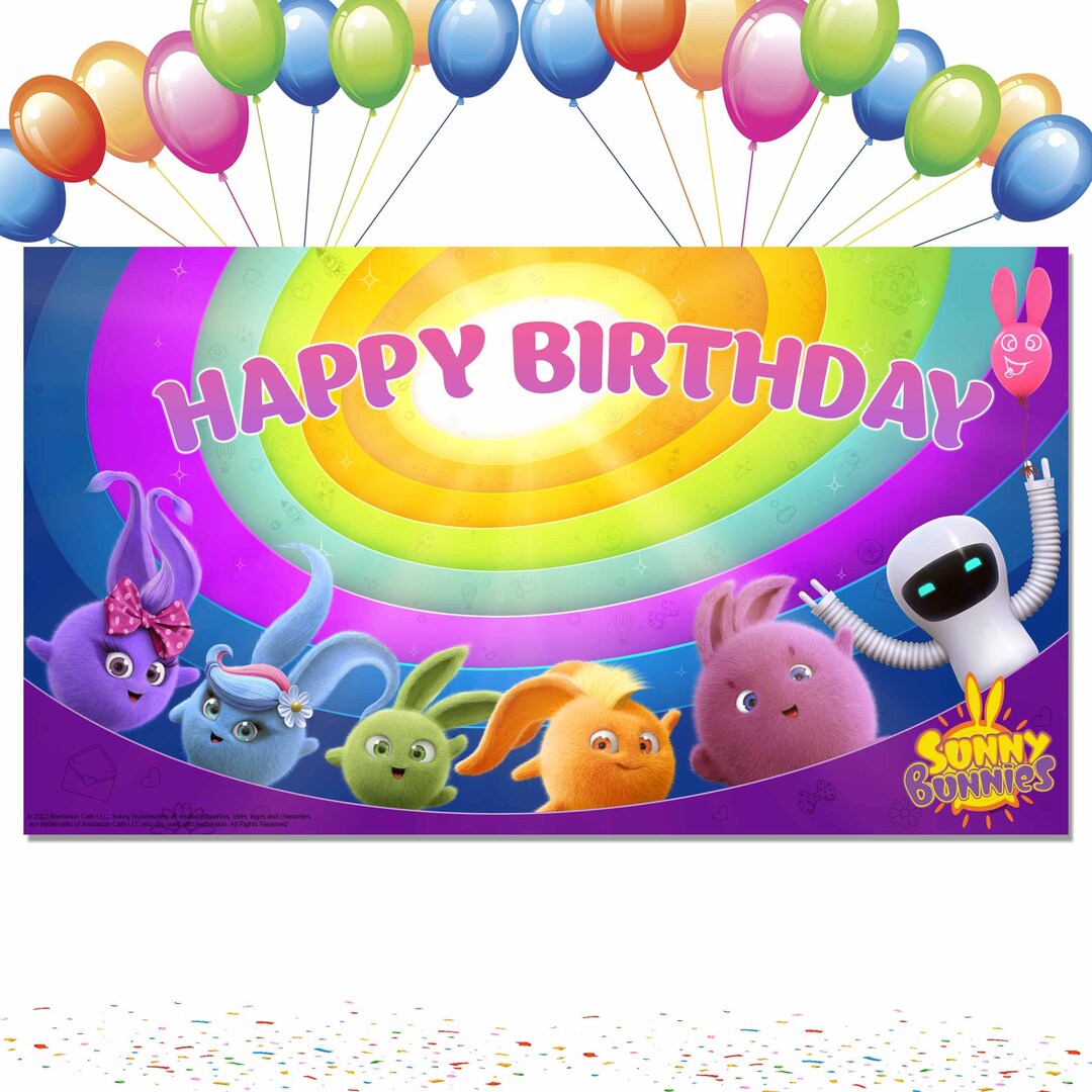 5x3ft Sunny Bunnies Backdrop for Birthday Party Decoration. - Etsy