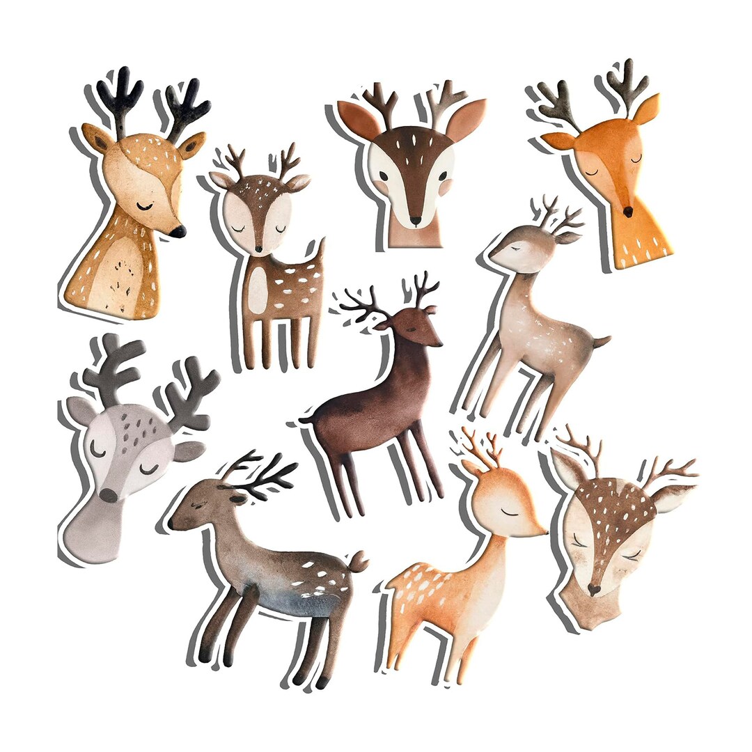 Woodland Deer Cutouts for Baby Shower | Woodland Animals Cutouts for ...