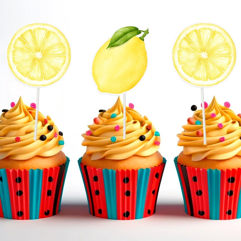 Lemon Cupcake Topper - Etsy