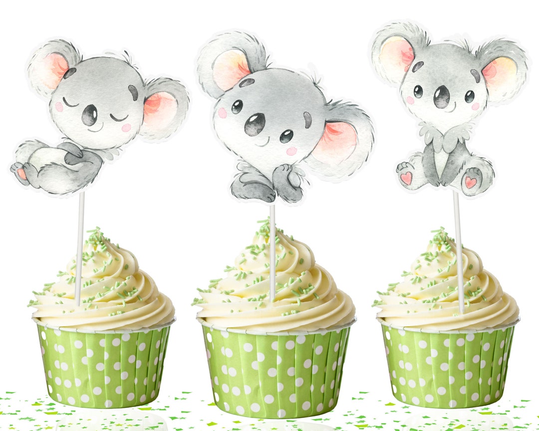 10 Pcs Koala Cupcake Toppers Eucalyptus Theme for Kids | Baby Koala ...