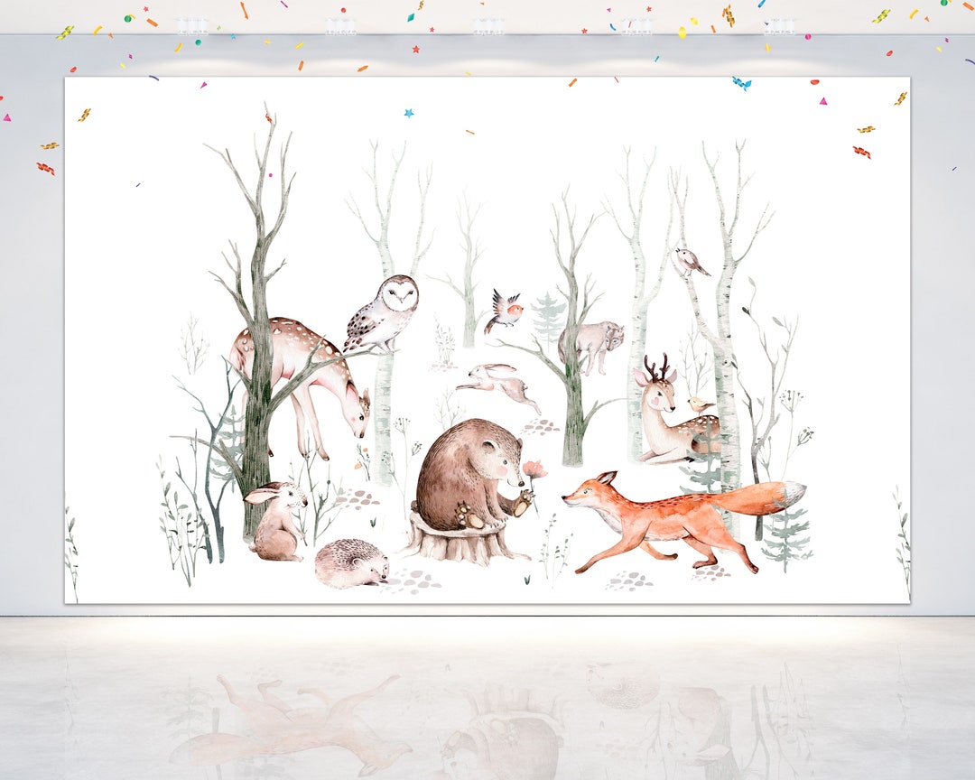 5x3 FT Woodland Party Backdrop for Birthday Party Decoration. Forest ...