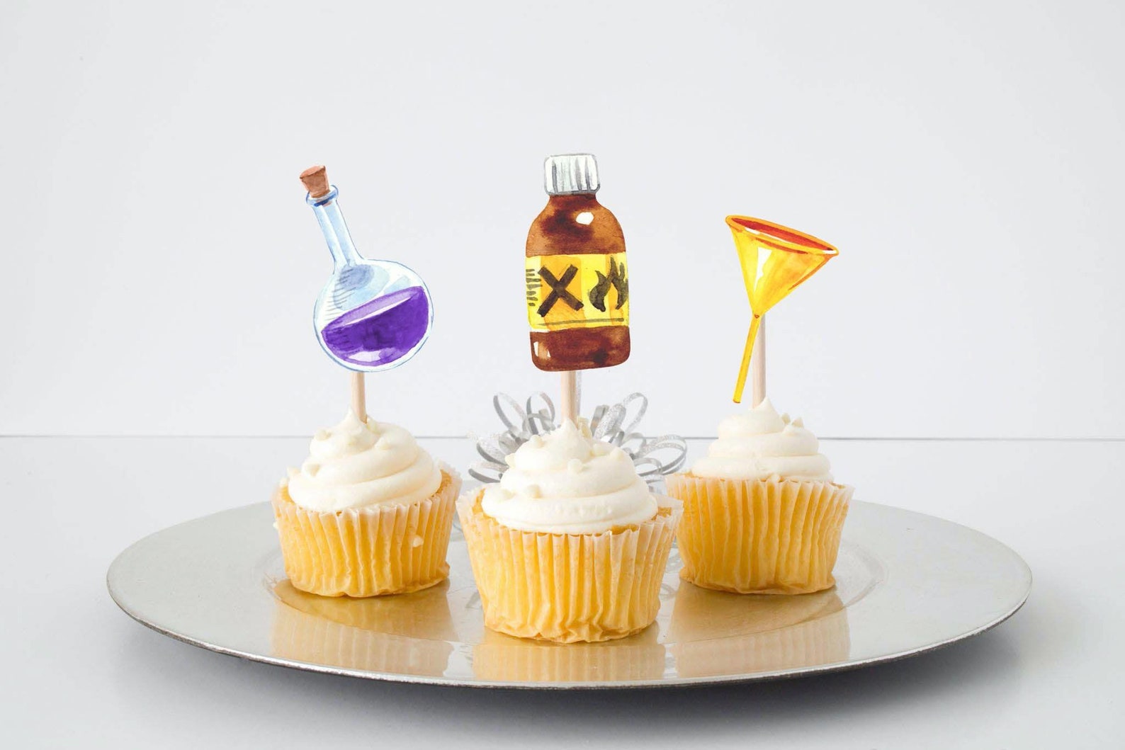 Science Cupcake Toppers Science Lab Party Supplies for | Etsy