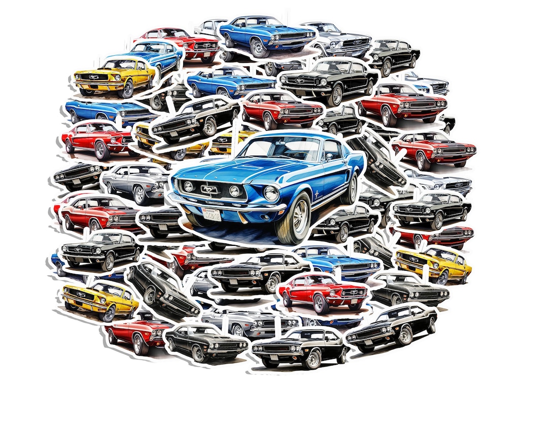 Classic Car Stickers – 20 Pcs Retro Muscle Car Collection - Etsy