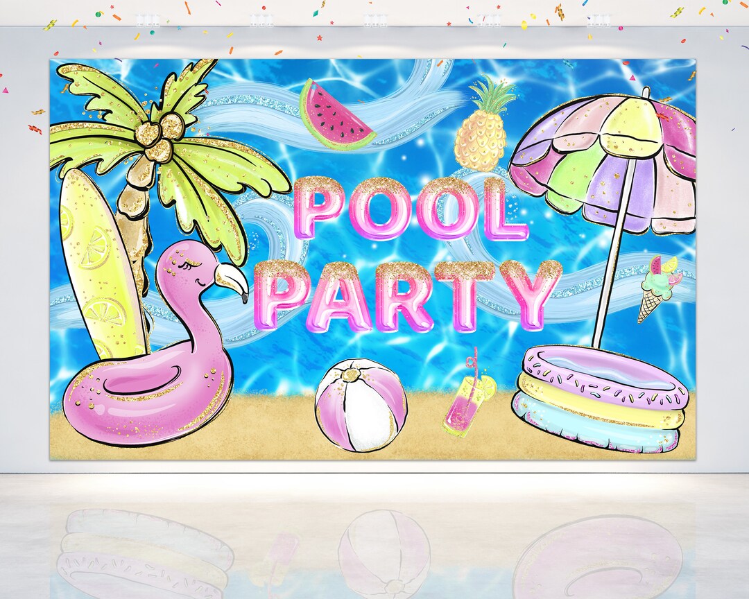 5x3ft Pool Party Backdrop for Birthday Party Decoration. Summer ...