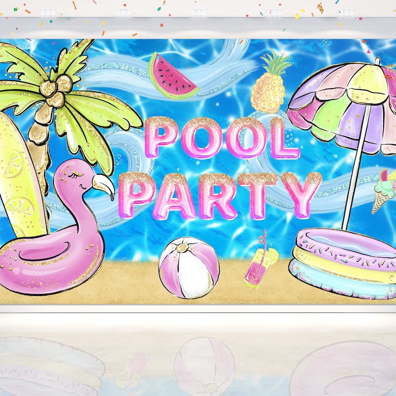 Pool Party Banner - Etsy