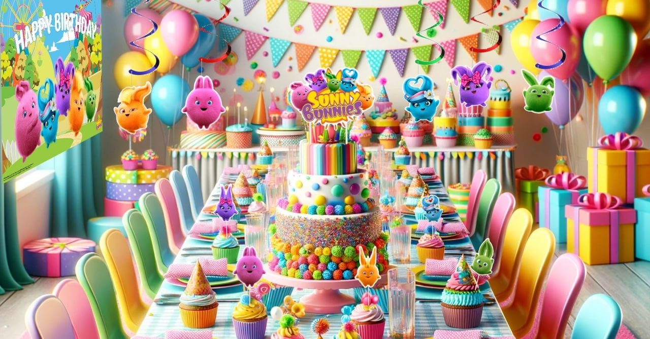 5x3ft Sunny Bunnies Backdrop for Birthday Party Decoration. Sunny ...
