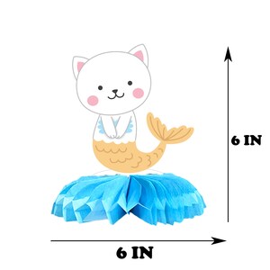 Mermaid Cats Birthday Baby Shower Honeycomb Centerpieces Mercats Baby ...