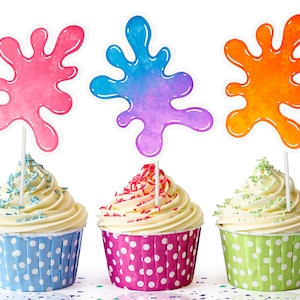 10 PCS Slime Cupcake Toppers for Kids | Slime Splats Birthday Party ...